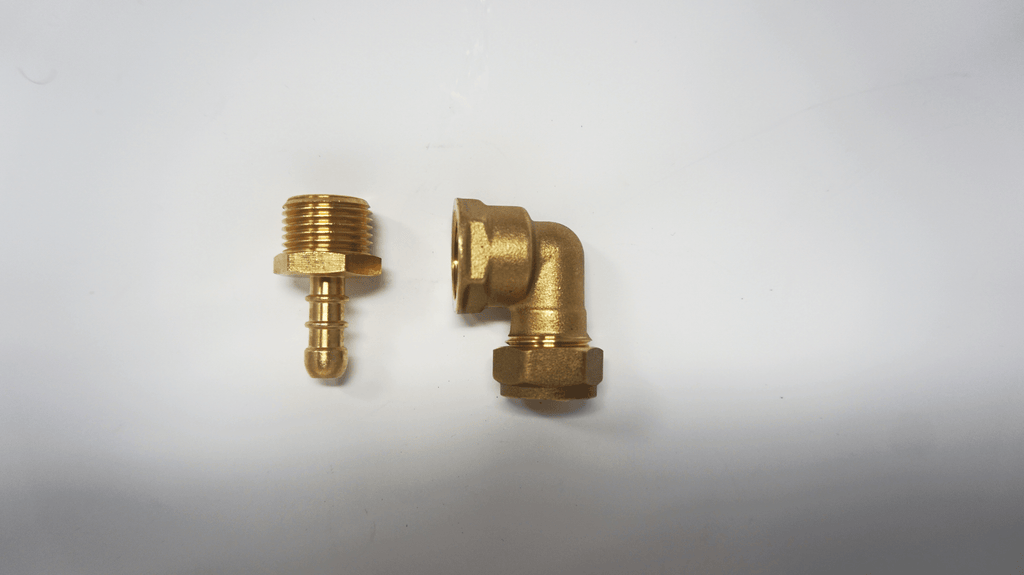 15mm Compression Elbow to 1/2" INCH BSP MALE 8mm FULHAM NOZZLE GAS HOS ...
