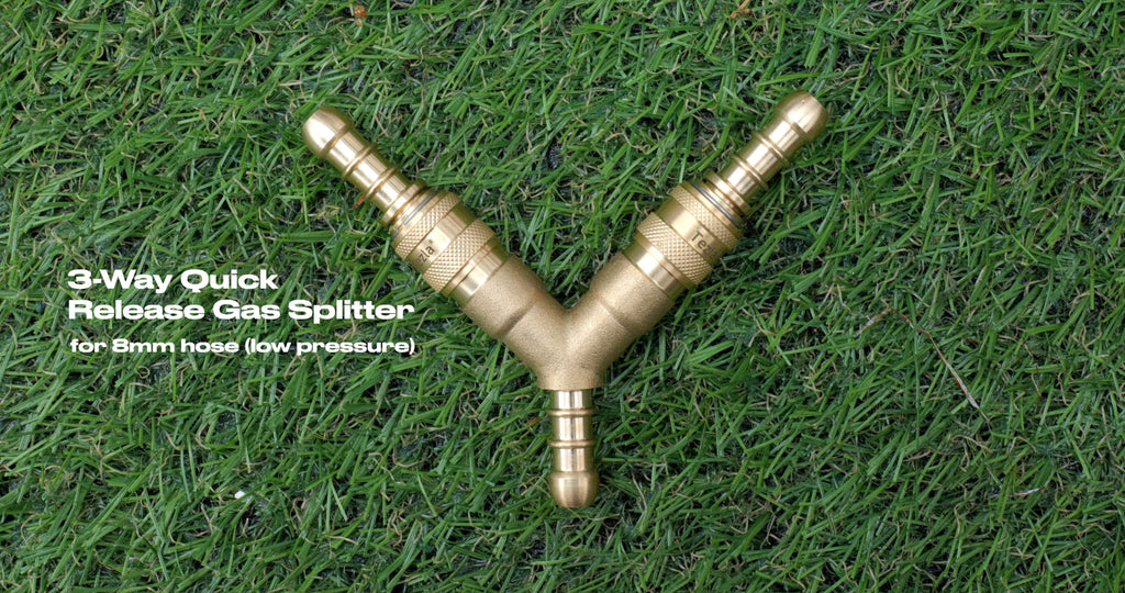 3 Way Quick Release Gas Hose Splitter Coupling for 8mm Propane/Butane ...