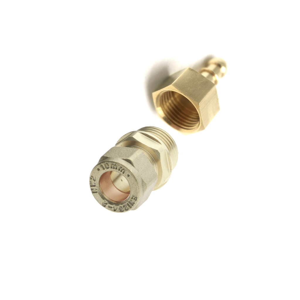 10mm Compression to 3/8" INCH BSP FEMALE 8mm FULHAM NOZZLE GAS HOSE ...