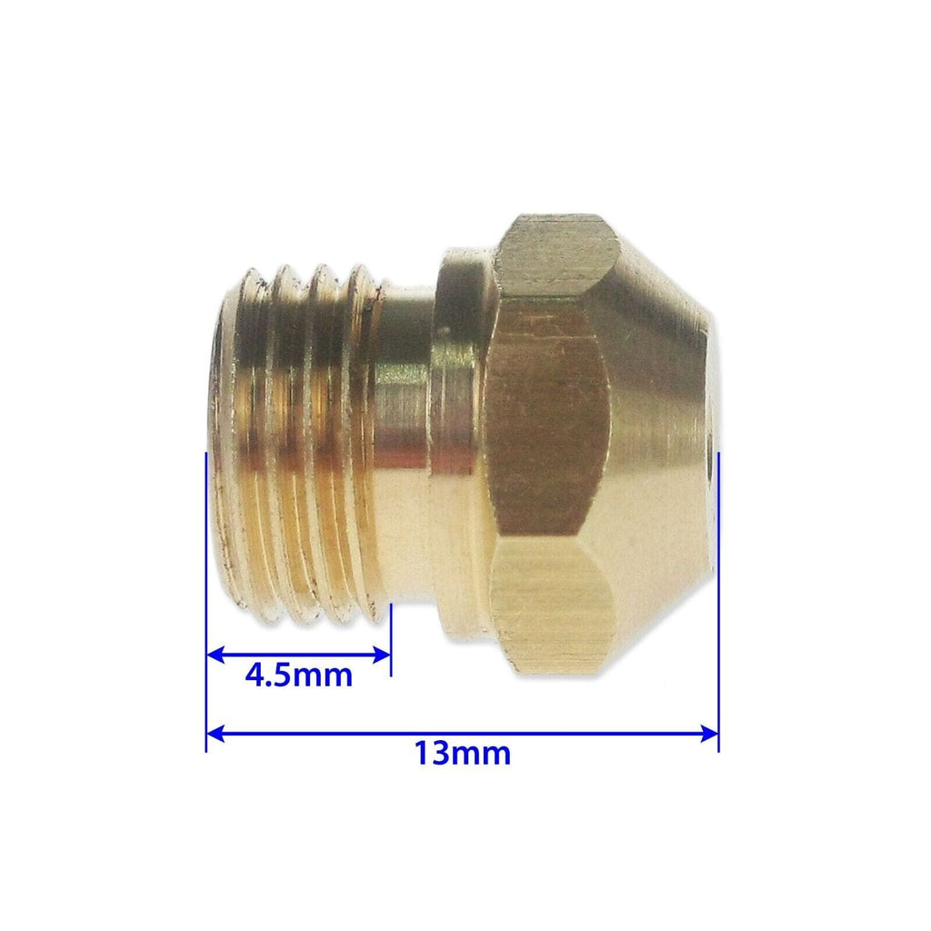 M10 x 1.0 GAS INJECTOR NOZZLE JET ORIFICE SIZE 1.50MM LPG NATURAL GAS ...
